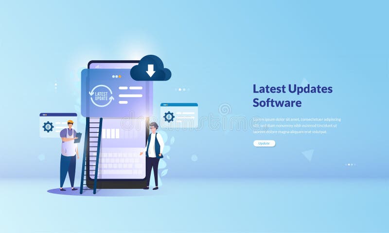 Installing the Latest Update Software on Mobile Application Concept ...