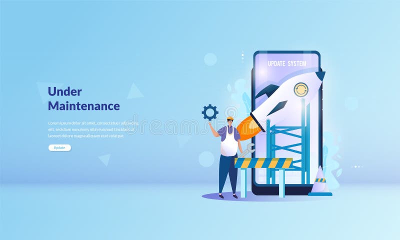 System Under Maintenance on Mobile Application Concept Stock Vector ...