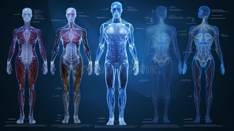 Illustration of the Systems of the Human Body. an Image with a Human ...