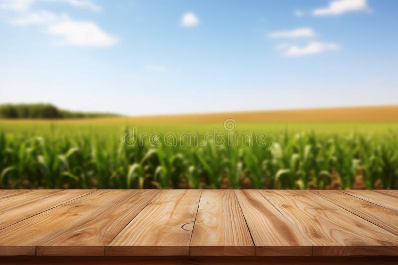 Illustration of a Table in a Corn Field with Space for Text and ...