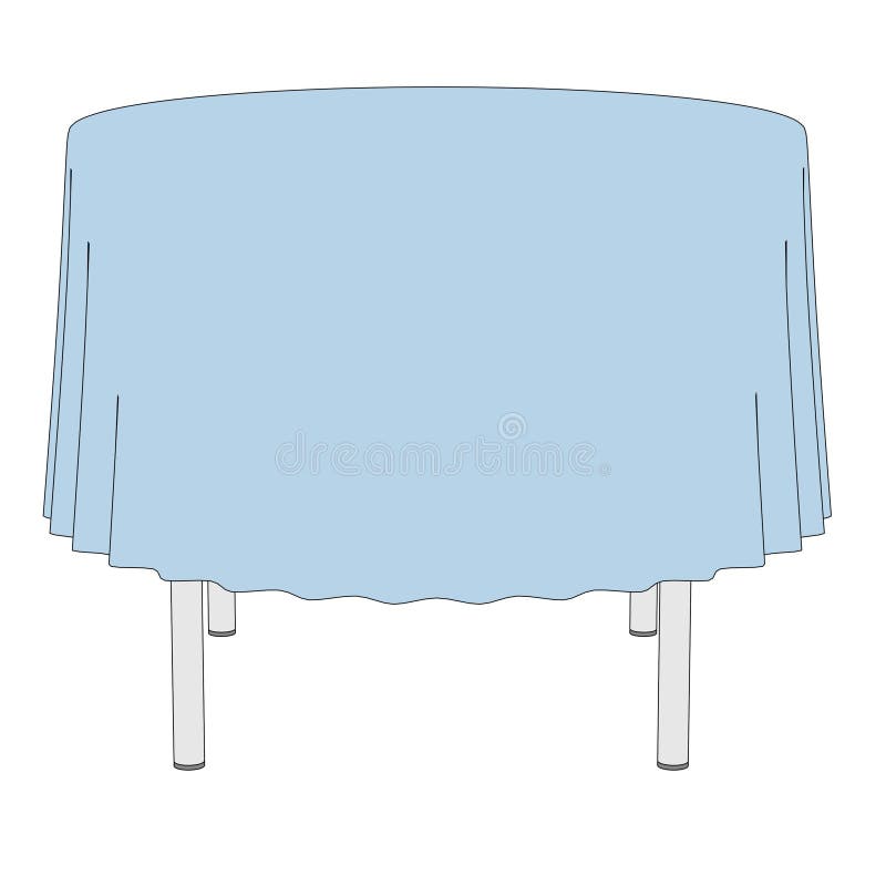 Illustration of Table with Tablecloth Stock Illustration - Illustration ...