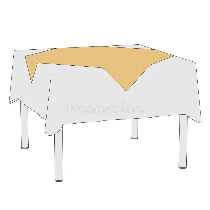 Illustration of Table with Tablecloth Stock Illustration - Illustration ...