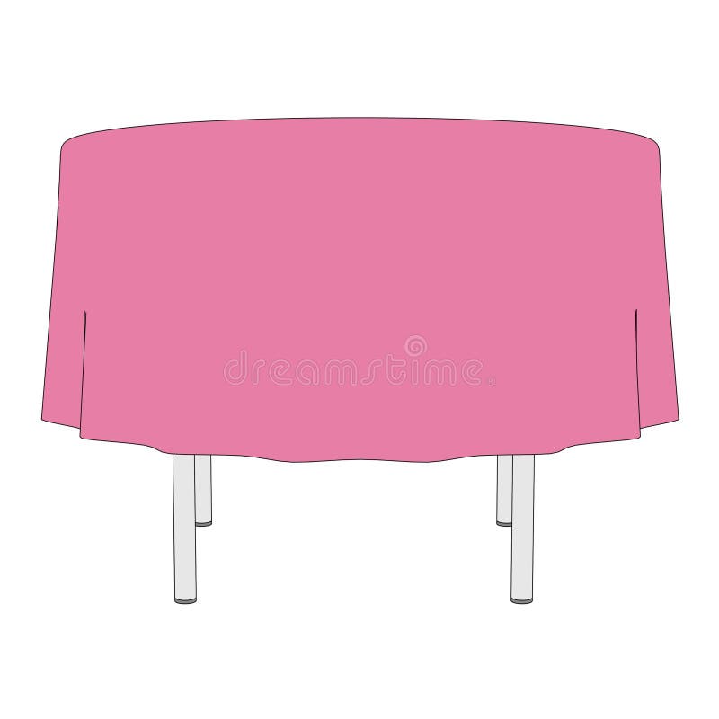 Illustration of Table with Tablecloth Stock Illustration - Illustration ...