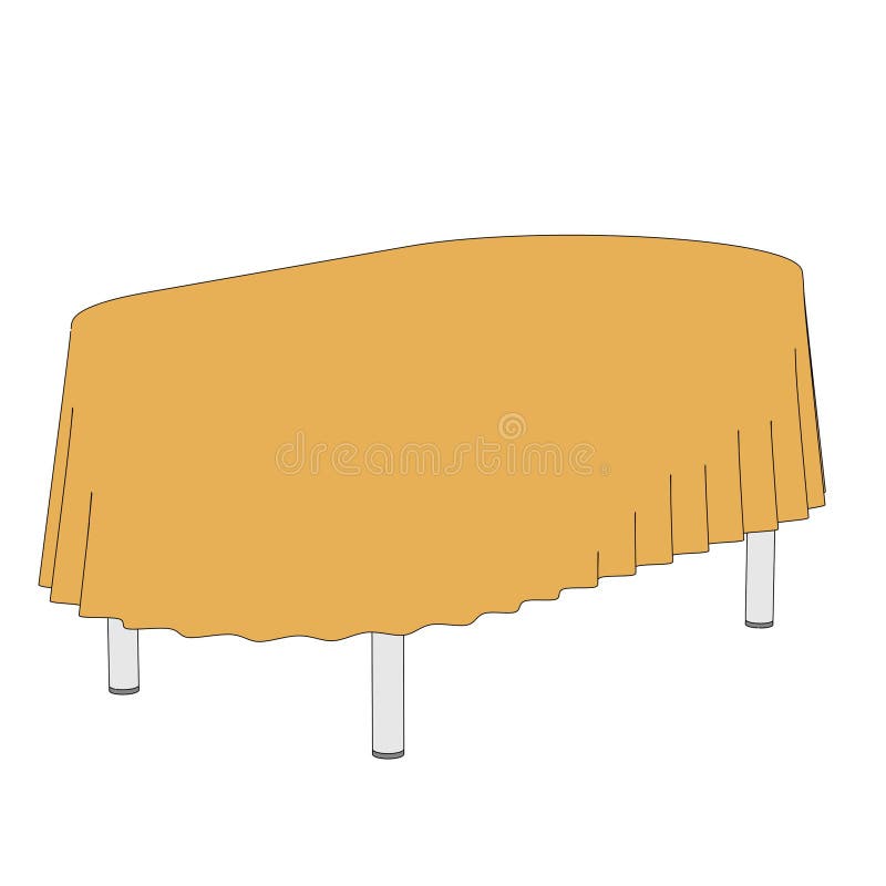 Illustration of Table with Tablecloth Stock Illustration - Illustration ...