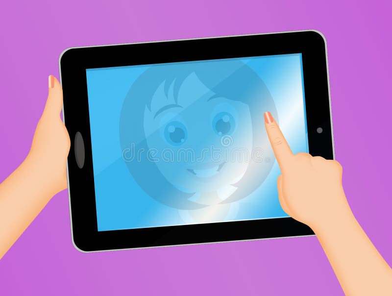 Tablet Connected To Internet Stock Illustration - Illustration of ...