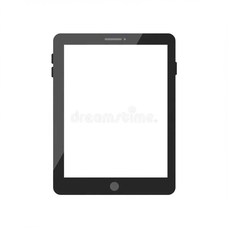 Illustration of a Tablet Device with a Black Frame and a Rectangular ...