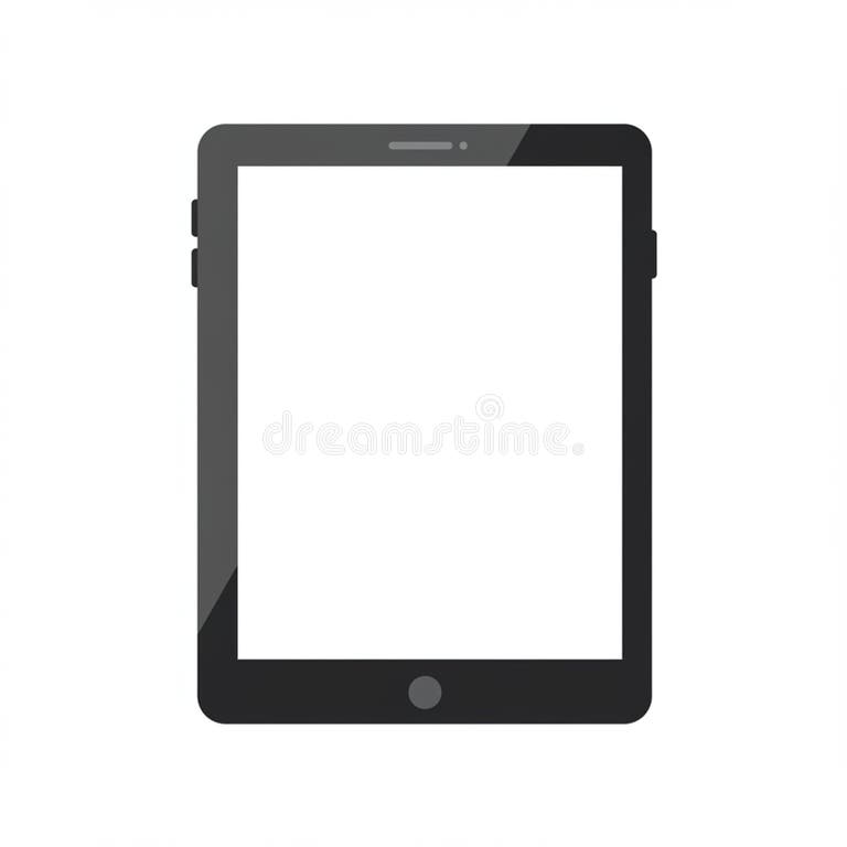 Illustration of a Tablet Device with a Black Frame and a Rectangular ...