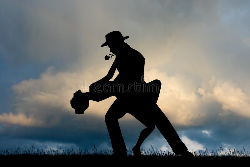 Tango at sunset stock illustration. Illustration of silhouette - 103069207