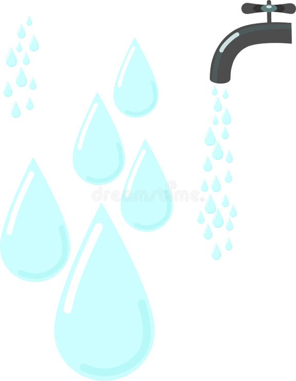 Illustration of a Tap Dripping a Puddle on , Vector Illustration Stock ...