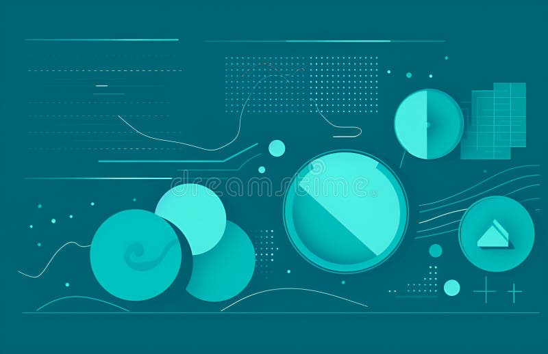 Illustration in a Teal Color Scheme Representing Website Traffic ...