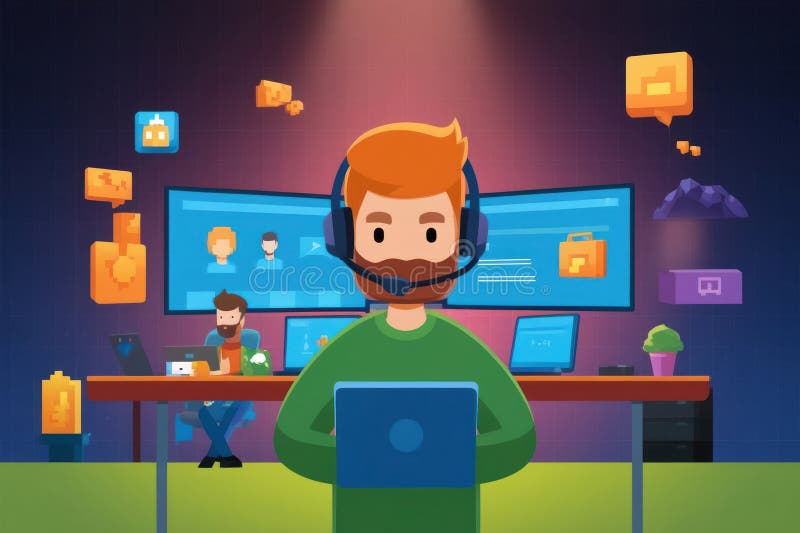 Illustration of a Team of it Developers Working on a Product ...