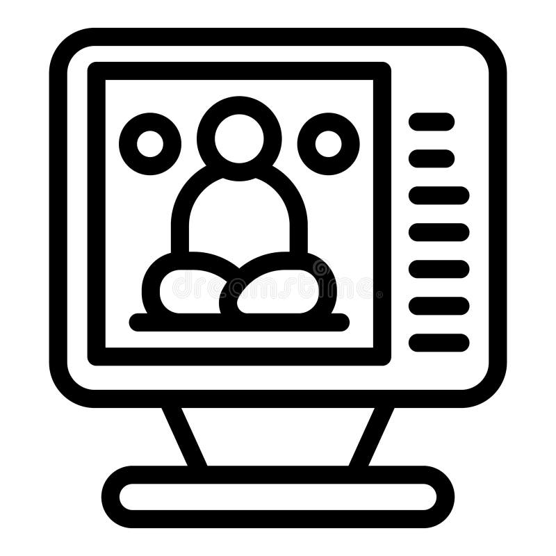Digital Teamwork Icon on Monitor Stock Illustration - Illustration of ...