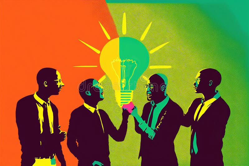 Team develop new ideas stock illustration. Illustration of person ...