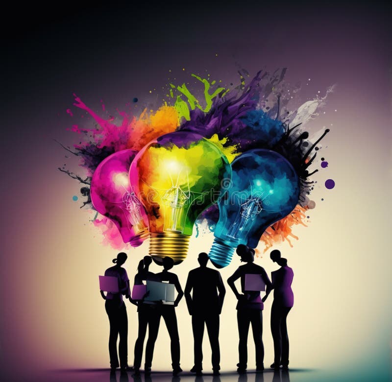 Team develop new ideas stock illustration. Illustration of symbol ...