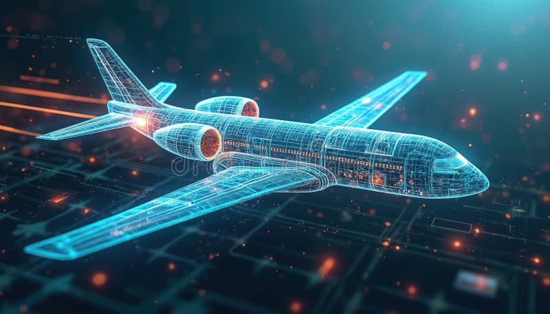 Illustration Tech in Streamlining Aerospace Engineering. Modern ...