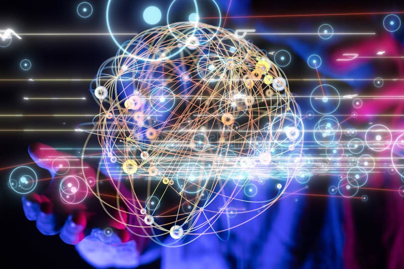 Illustration of Technological Development - a Global Network Connecting ...