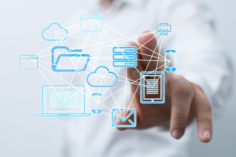 Illustration of Technological Development - a Global Network Connecting ...