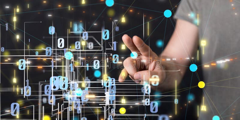 Illustration of Technological Development - a Global Network Connecting ...