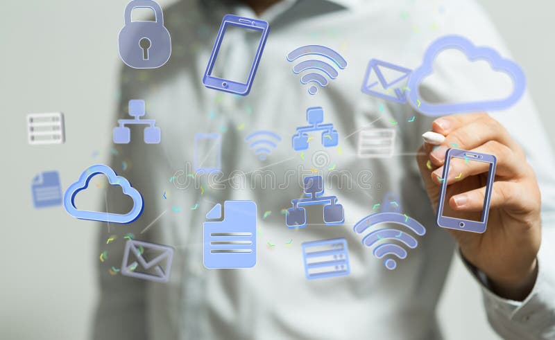 Illustration of Technological Development - a Global Network Connecting ...