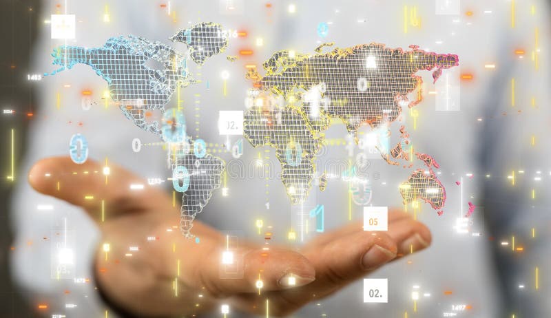 Illustration of Technological Development - a Global Network Connecting ...