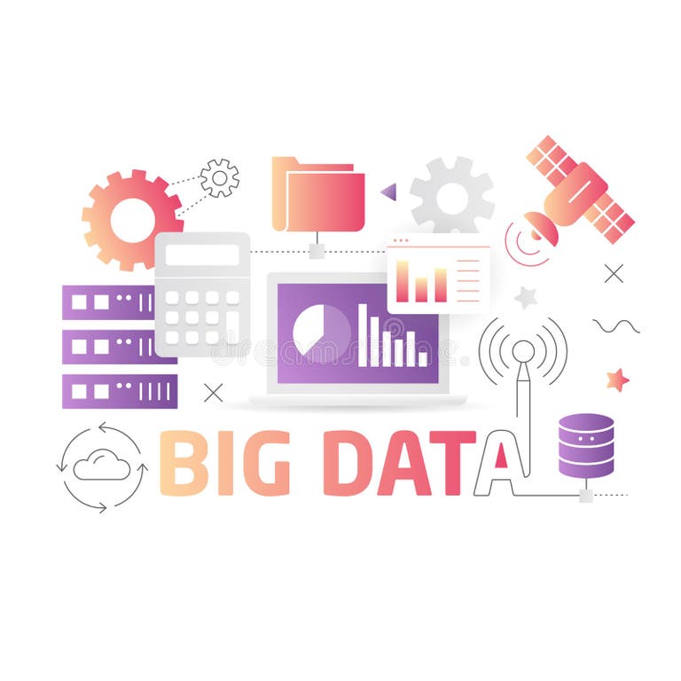Illustration Technology Big Data Stock Vector - Illustration of ...