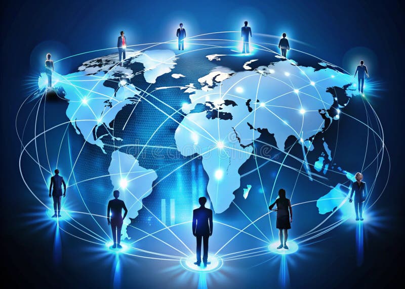 Technology Connecting People Around the World Stock Illustration ...