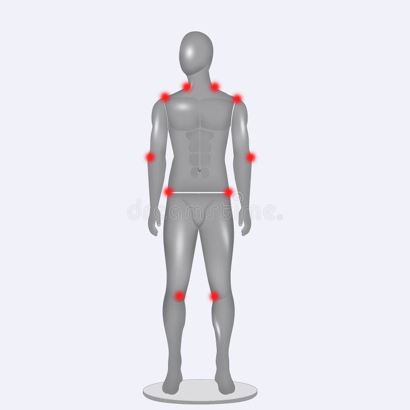 Tender Points of Fibromyalgia Stock Illustration - Illustration of ...