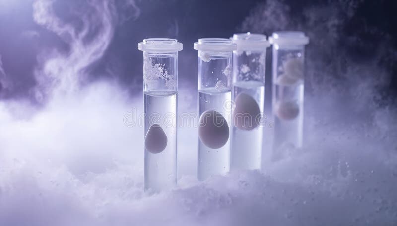 Illustration Test Tubes with Egg Donation Cryostorage in Liquid ...