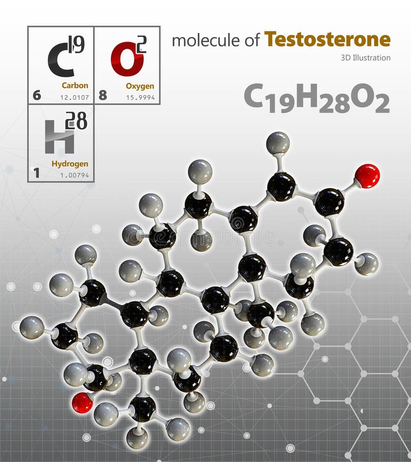 Illustration of Testosterone Neurotransmitter Molecule Stock ...