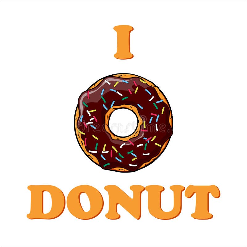 Cartoon donut and text. stock vector. Illustration of card - 29083264