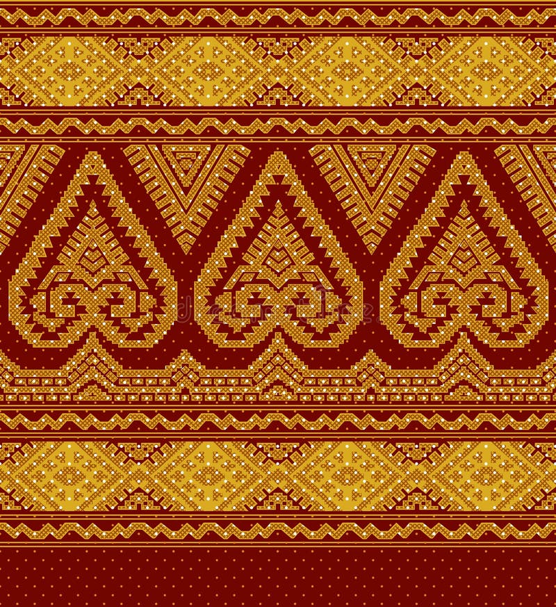 Indian Traditional Textile Design Stock Illustration - Illustration of ...