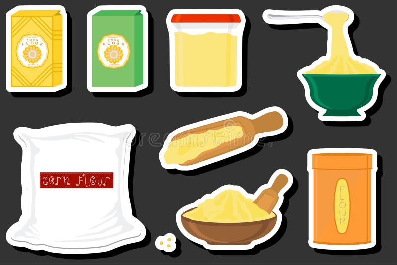 Illustration on Theme Big Set Different Types Dishware Filled Corn ... Illustration on Theme Big Set Different Types Dishware Filled Corn ...