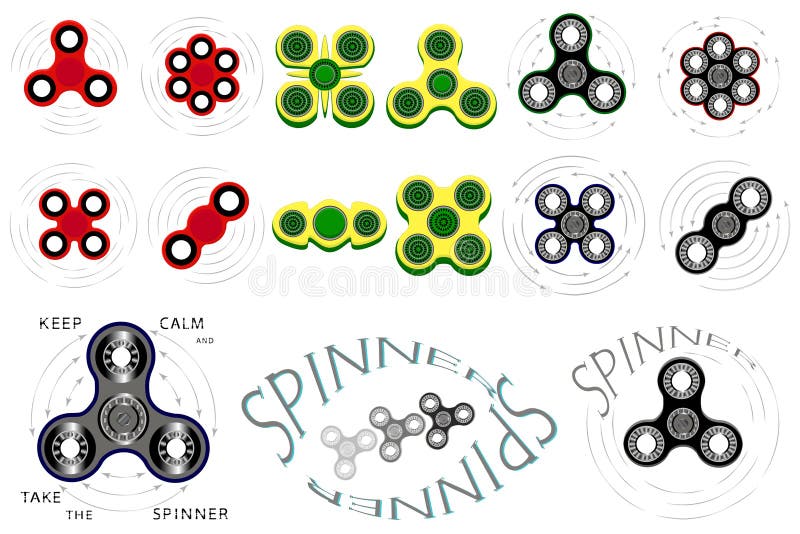 Spinners Fidgets Stock Illustrations – 8 Spinners Fidgets Stock ...