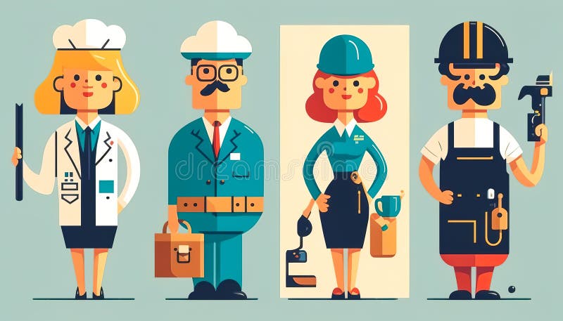Illustration on the Theme of Different Professions, Generative AI ...