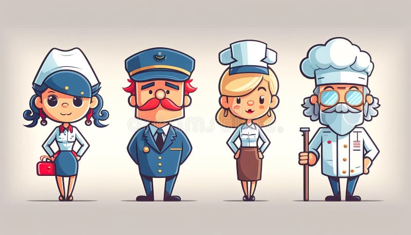 Illustration on the Theme of Different Professions, Generative AI ...