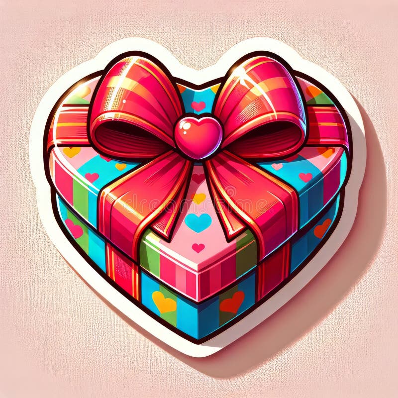 Illustration on the Theme, Heart Gift Box Stock Illustration ...