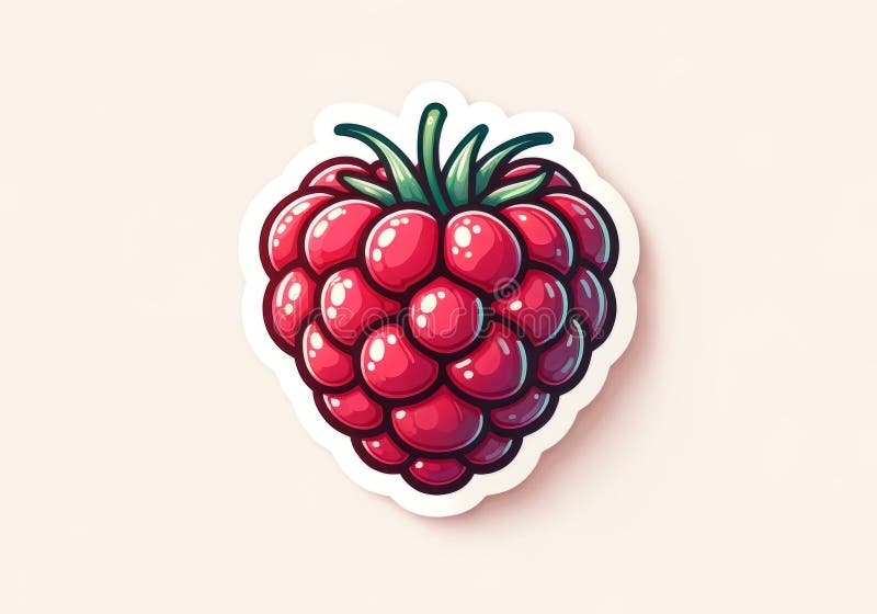Illustration on the Theme, Raspberry Sticker Stock Illustration ...
