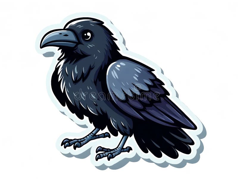 Illustration on the Theme, Raven Sticker Stock Illustration ...