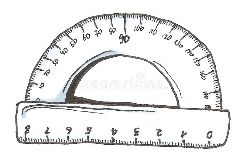 Illustration on the Theme of the School. Protractor Instrument for ...