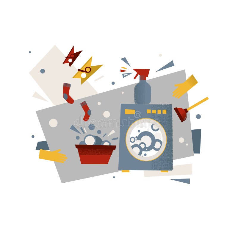 Illustration on the Theme of Washing Clothes, Washing. Template for ...