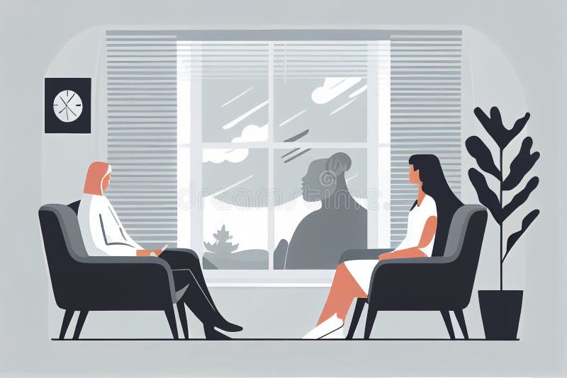 Illustration of Therapist Talking To Patient, Generative AI Stock ...