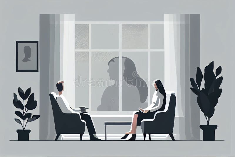 Illustration of Therapist Talking To Patient, Generative AI Stock ...