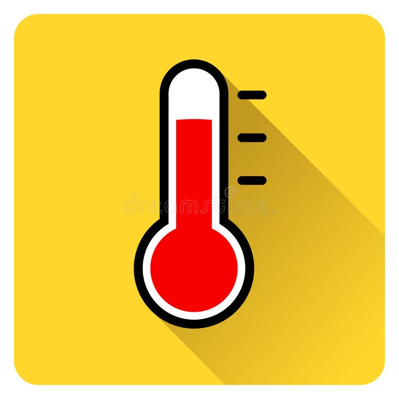 Thermometer Icon with Shadow Stock Vector - Illustration of thermometer ...