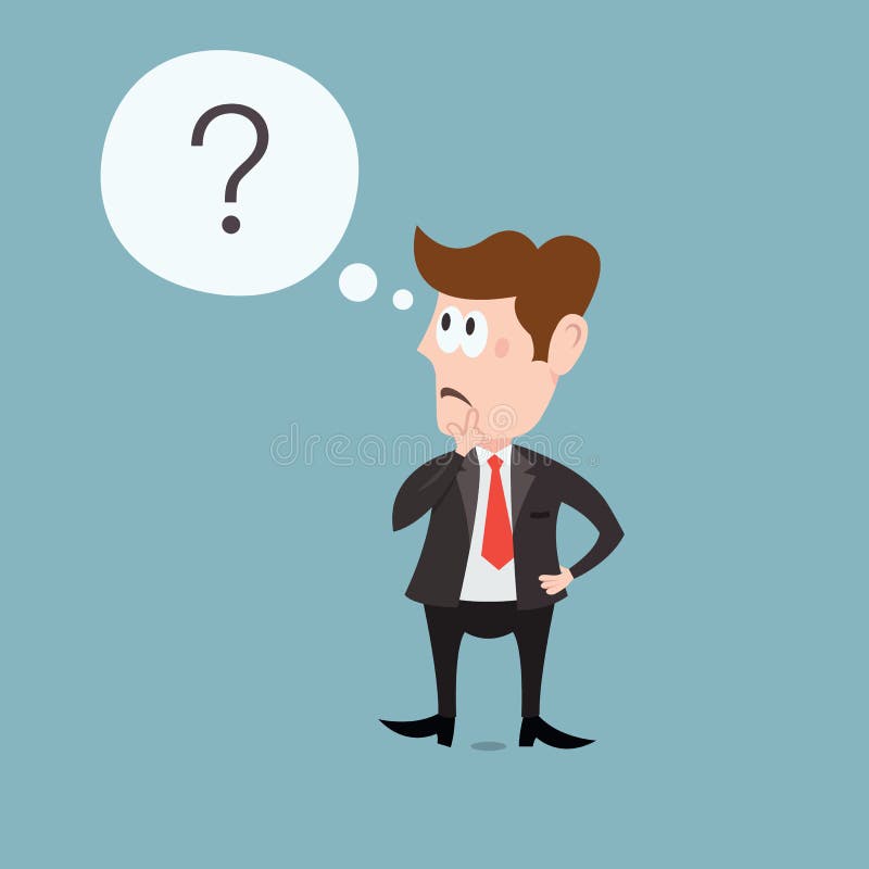 Illustration of Thinking Business Man Stock Vector - Illustration of ...