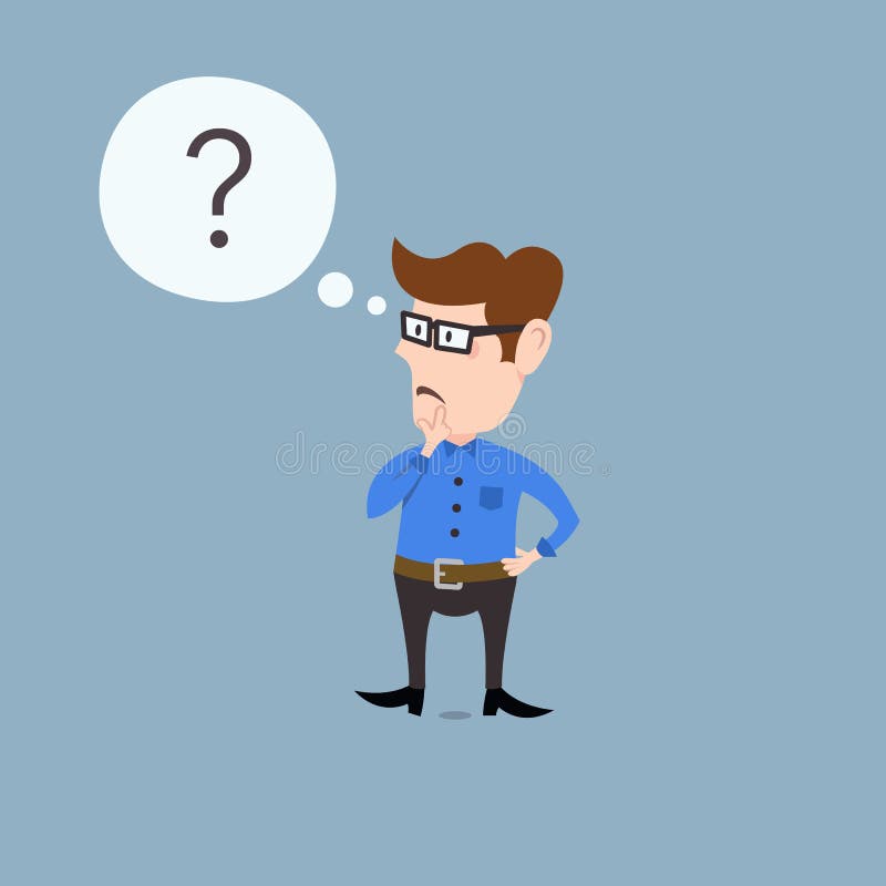 Man Thinking. Manager Tasks, Guy Planning Productive Work Stock Vector ...