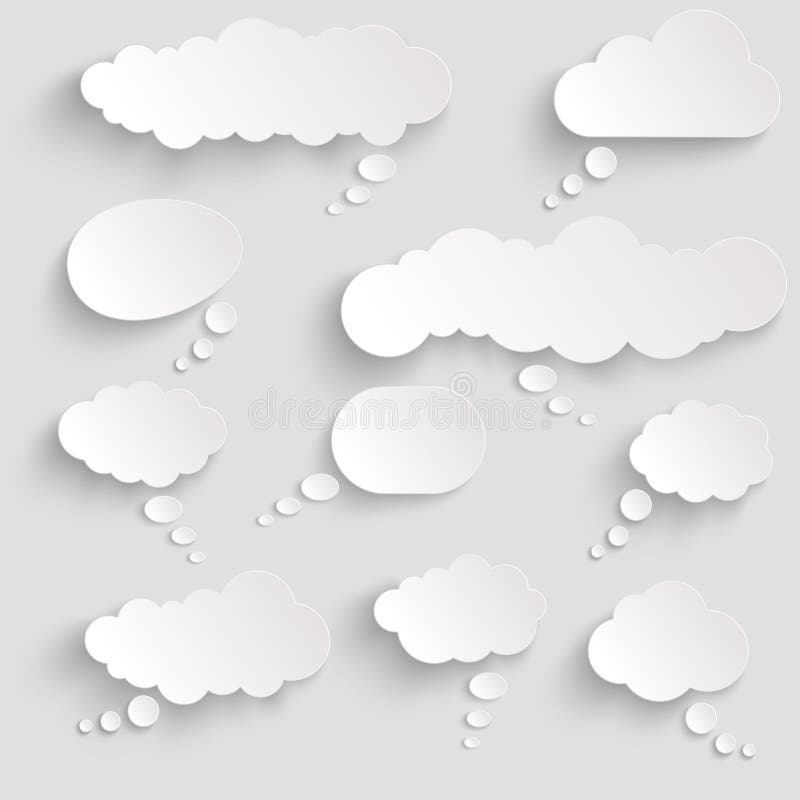 Sticker Thought Bubbles with Shadow Stock Vector - Illustration of ...