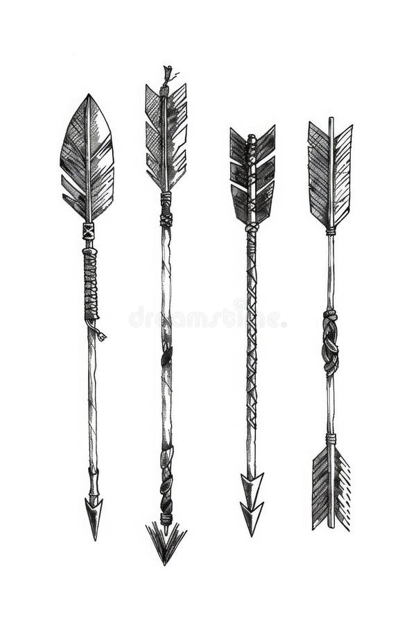 Illustration of Three Arrows in Different Poses. Suitable for Graphic ...