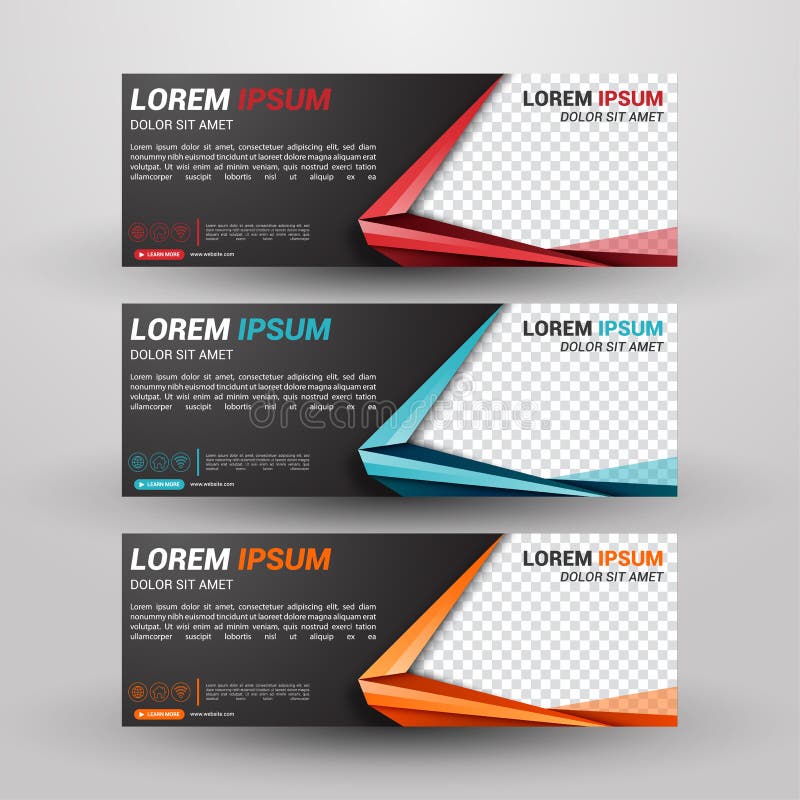 Three Business Banner stock vector. Illustration of design - 137362342