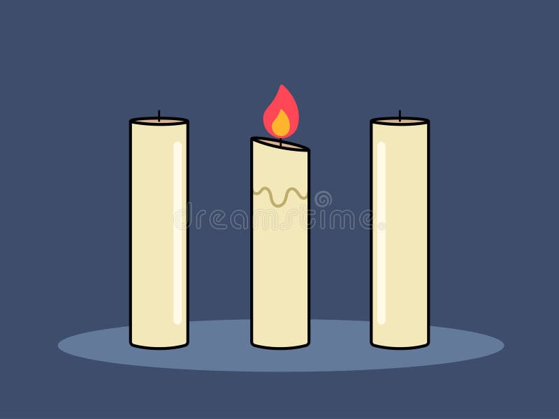 Illustration about the Three Candles but only One Has Fire Stock ...