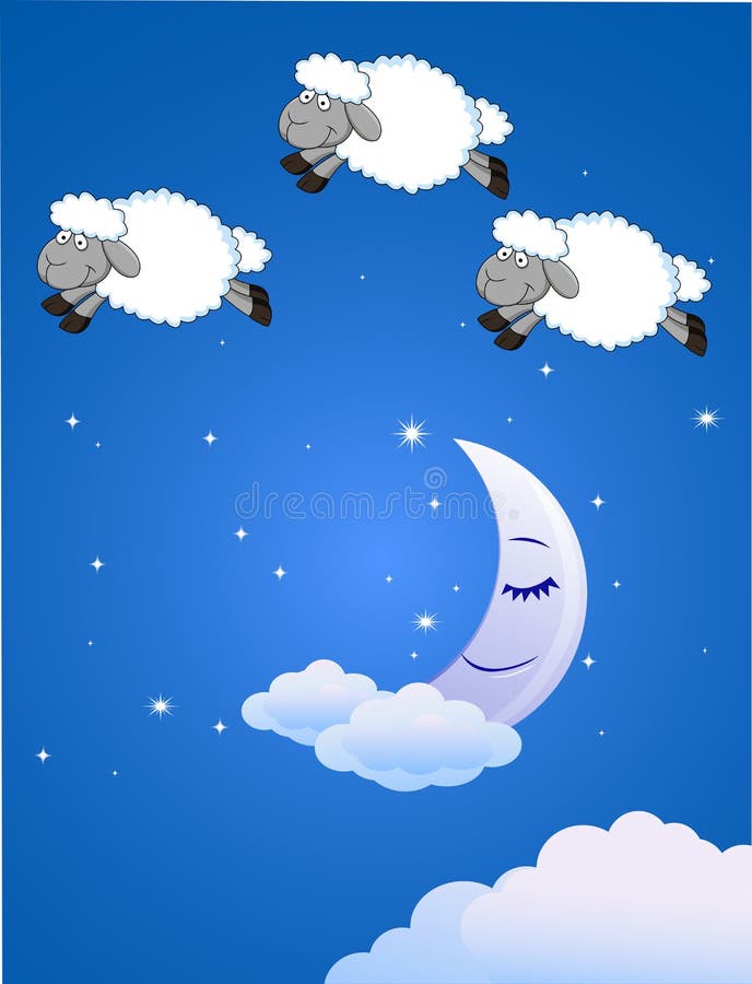 Sheep on the moon stock vector. Illustration of dream - 32192374